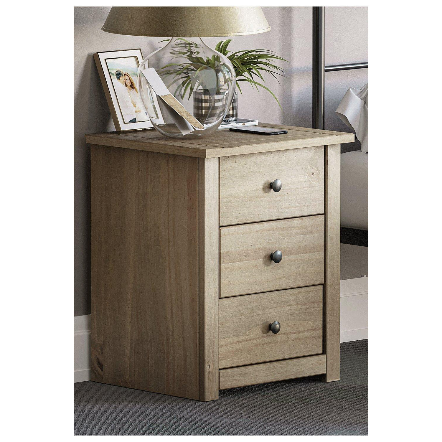 Vida Designs Panama 3 Drawer Bedside Chest of Drawers Bedroom Furniture ...