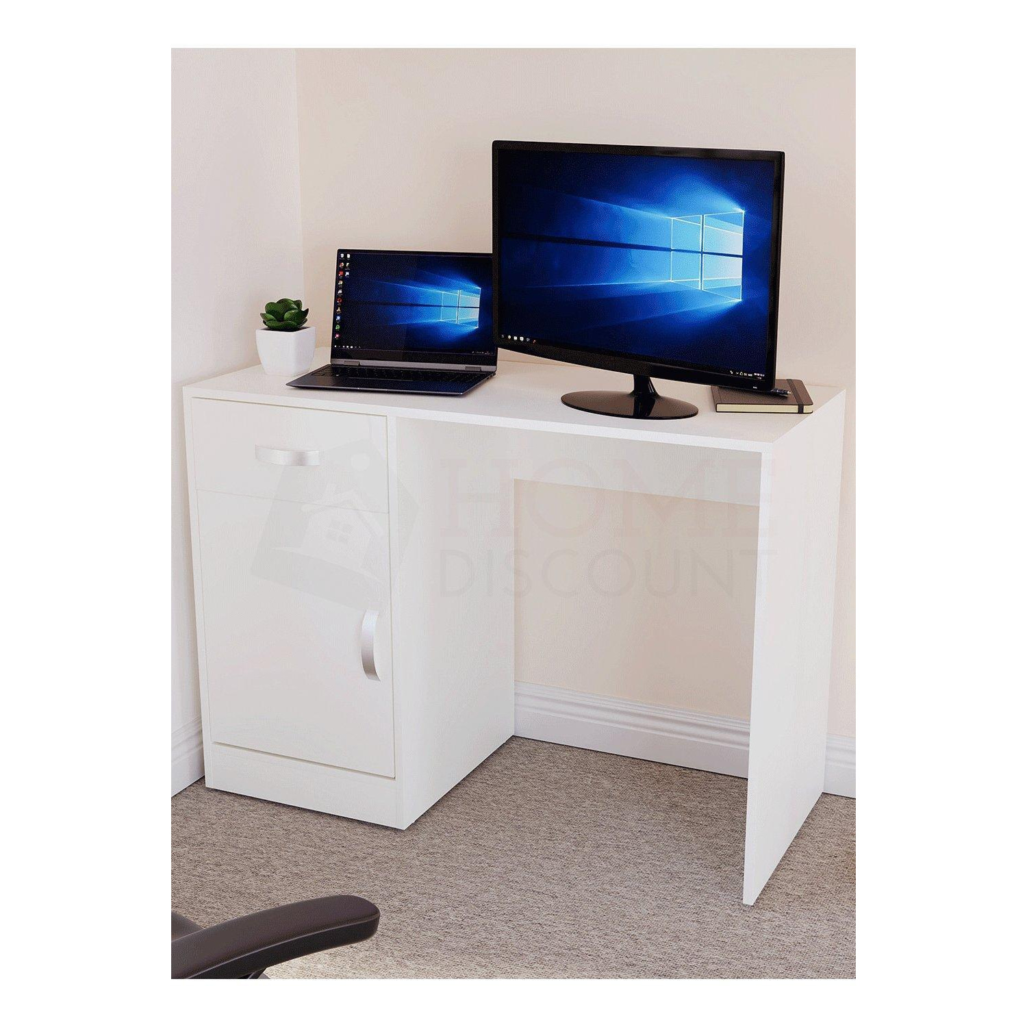 Vida Designs Hudson Computer Desk with 1 Drawer And 2 Internal Shelves ...