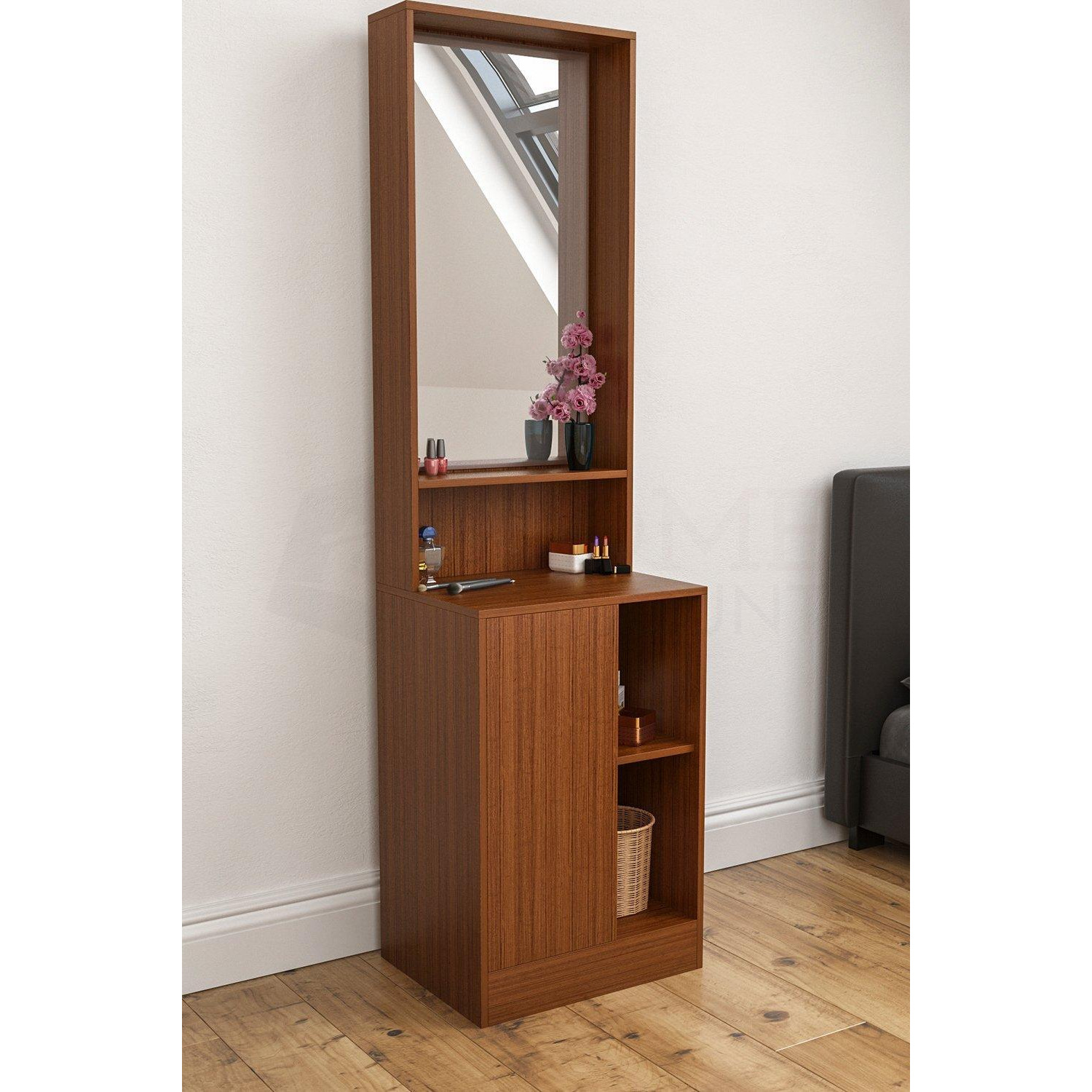 Vida Designs Sophia Dressing Table Built-in Mirror Shelves Storage by ...