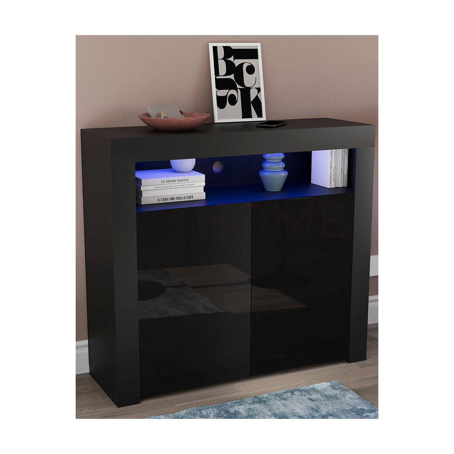 Vida Designs Nova 2 Door LED Sideboard Cabinet 970 x 1070 x 350 mm by ...