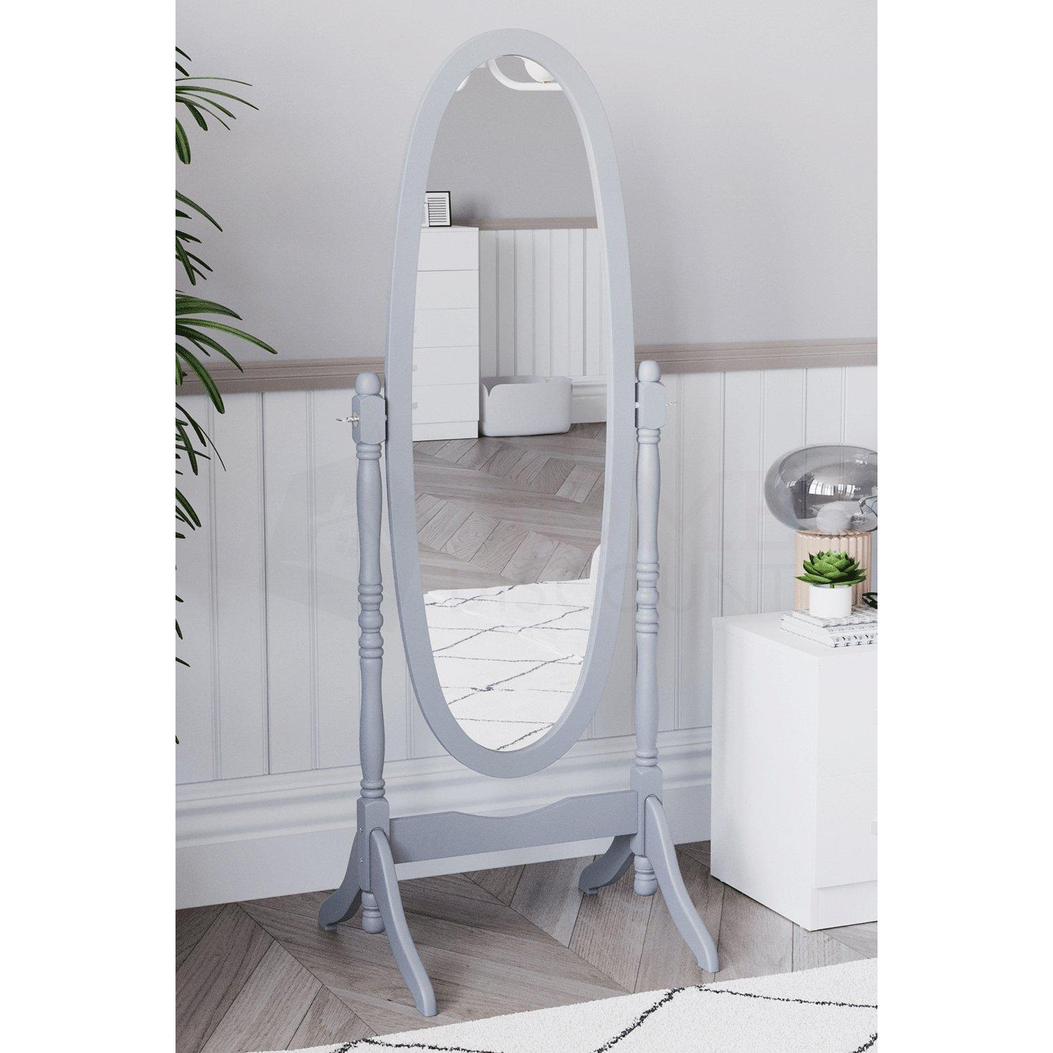 Vida Designs Nishano Oval Cheval Mirror Free Standing Full Length ...
