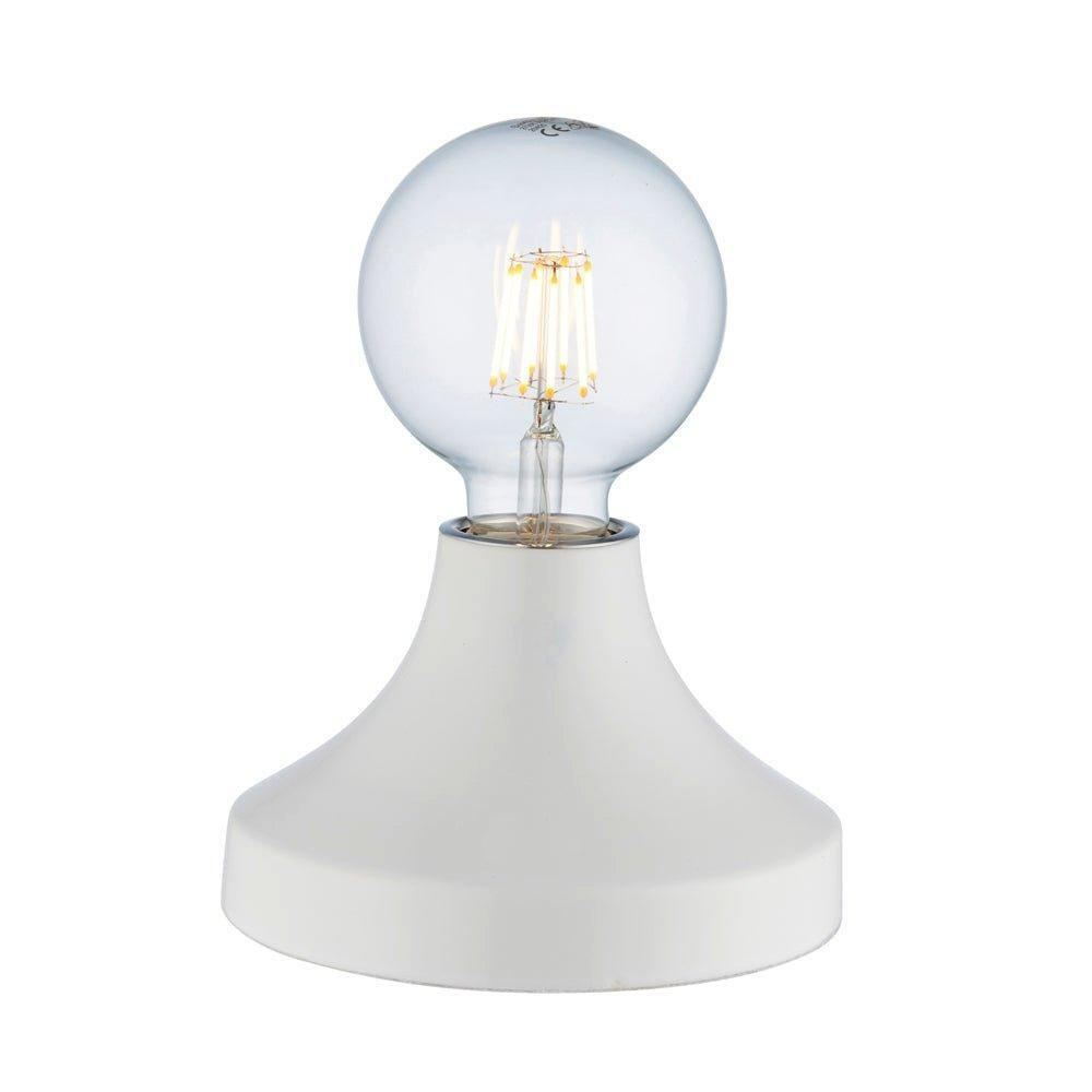Gloss White Ceramic Table Lamp Light Fitting - Minimalistic Bulb Holder ...