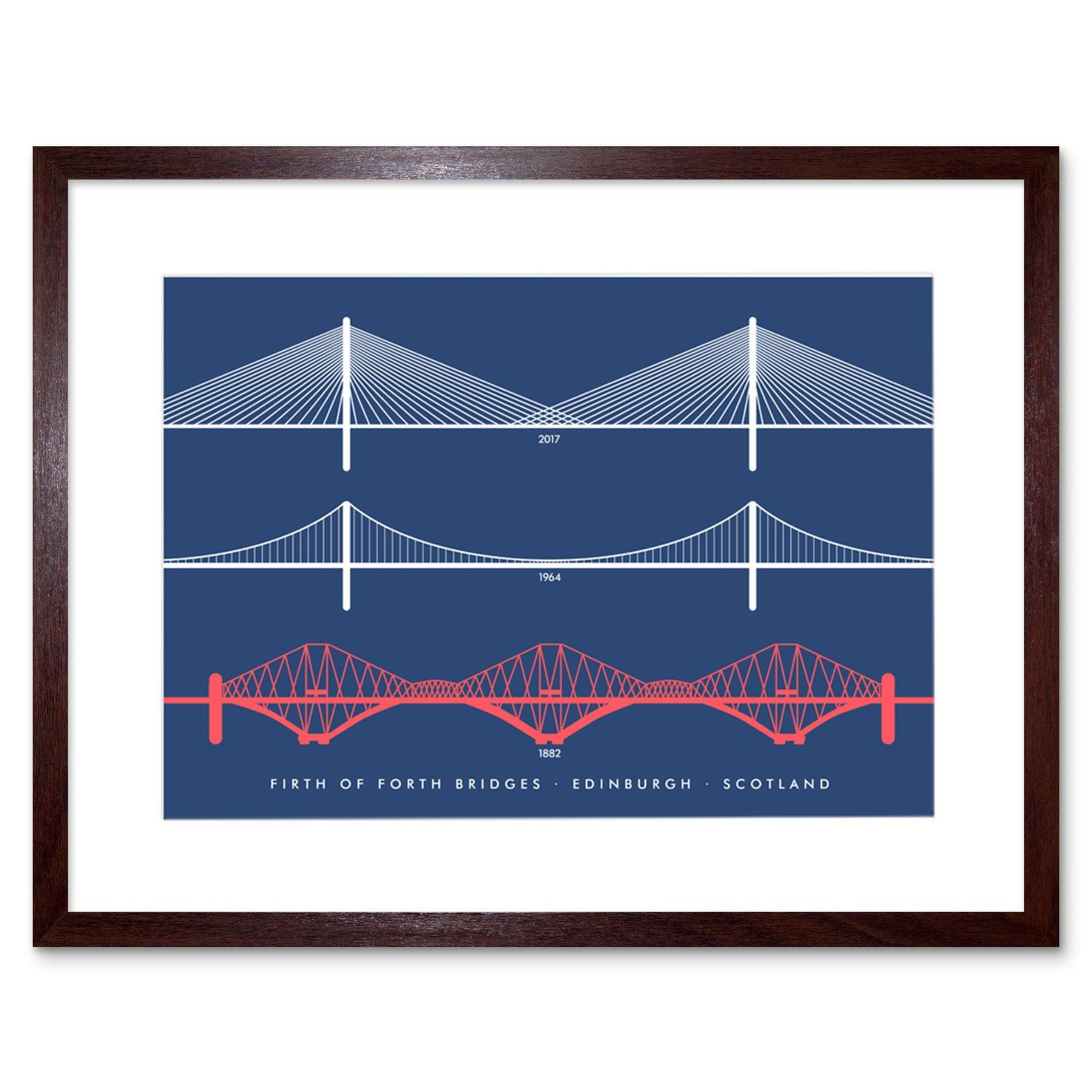 Wall Art Print Firth Forth Bridges Edinburgh Scotland Queensferry ...