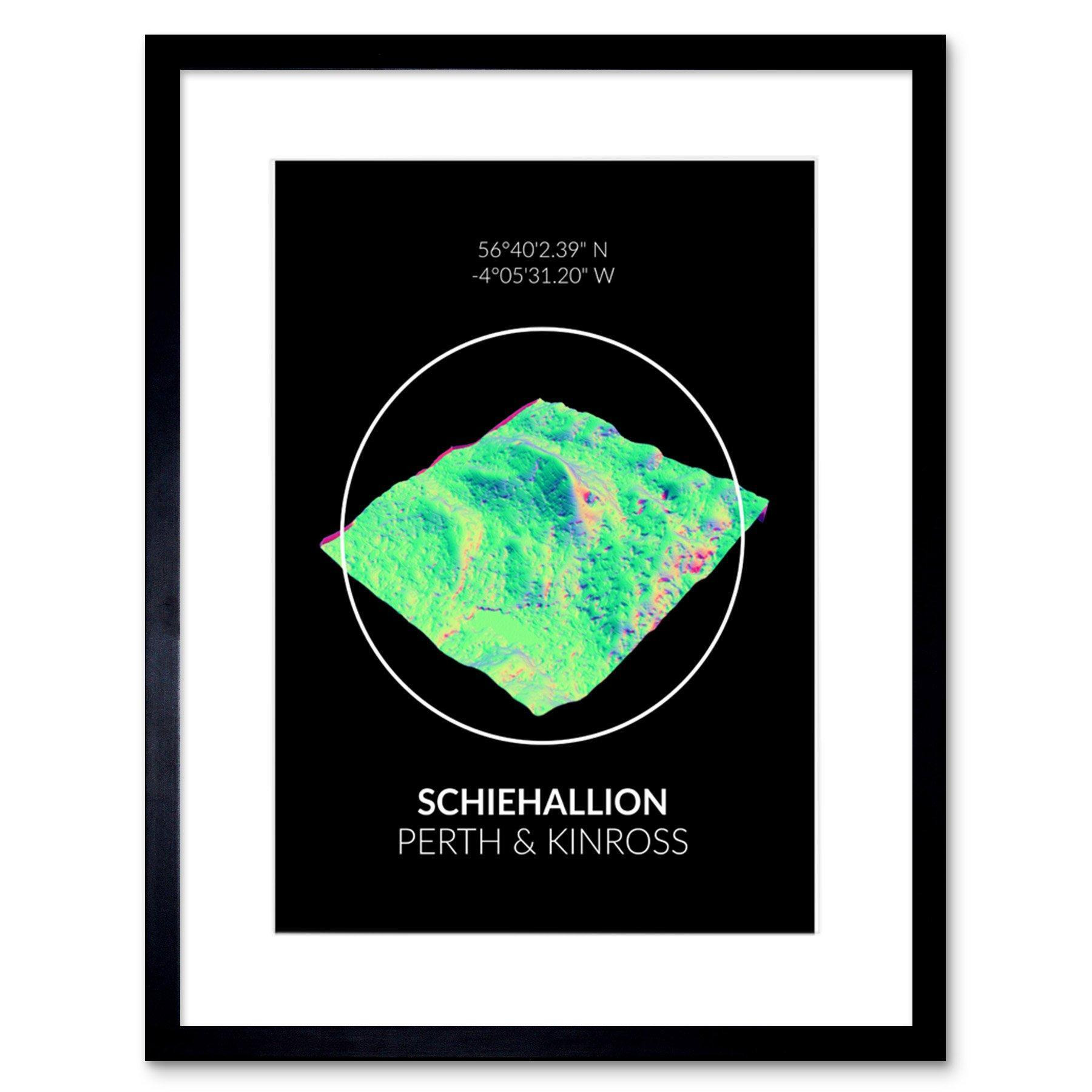 Schiehallion Mountain Topography Perth & Kinross Scotland Framed Art ...