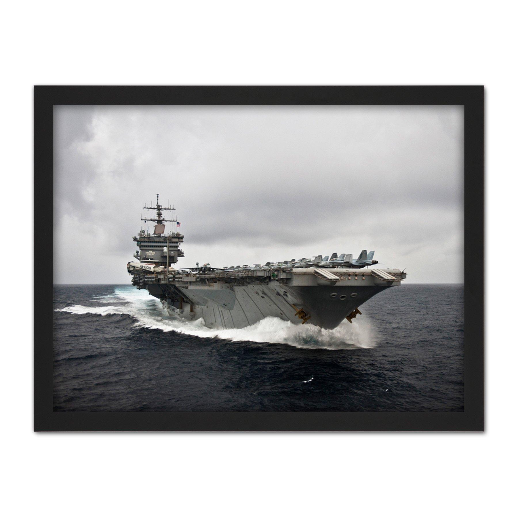 Military USA Navy USS Enterprise Aircraft Carrier Photo Large Framed ...