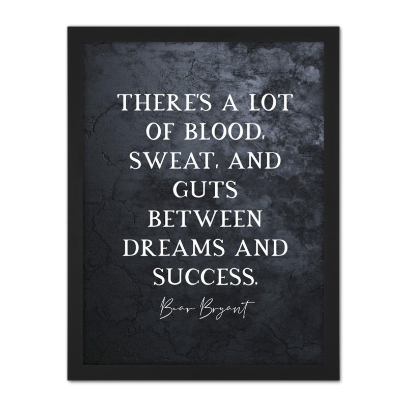 Slate Quote Bear Bryant Blood Sweats Guts Dream Success Large Framed ...