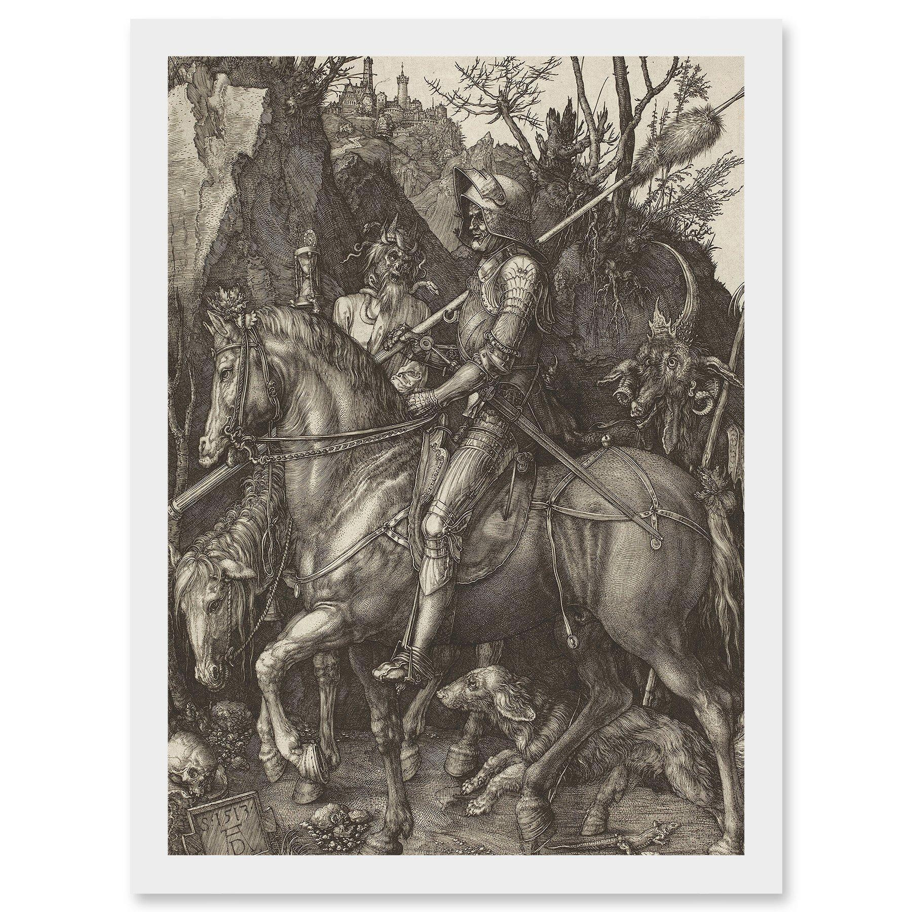 Albrecht Durer Knight Death Devil A4 Artwork Framed Wall Art Print by ...