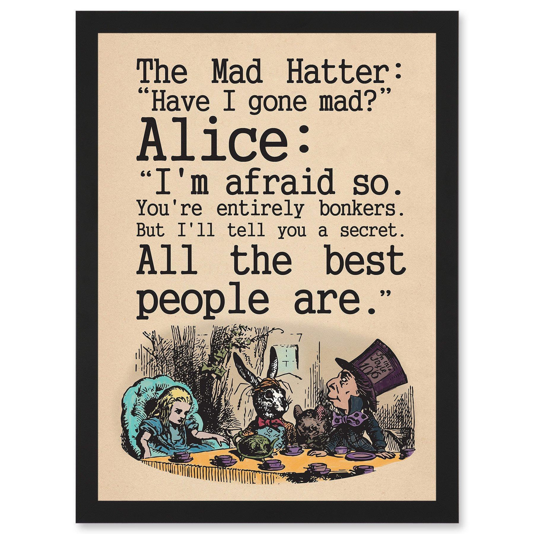 Alice In Wonderland Mad Hatter Tea Party A4 Artwork Framed Wall Art Print by Debenhams ...