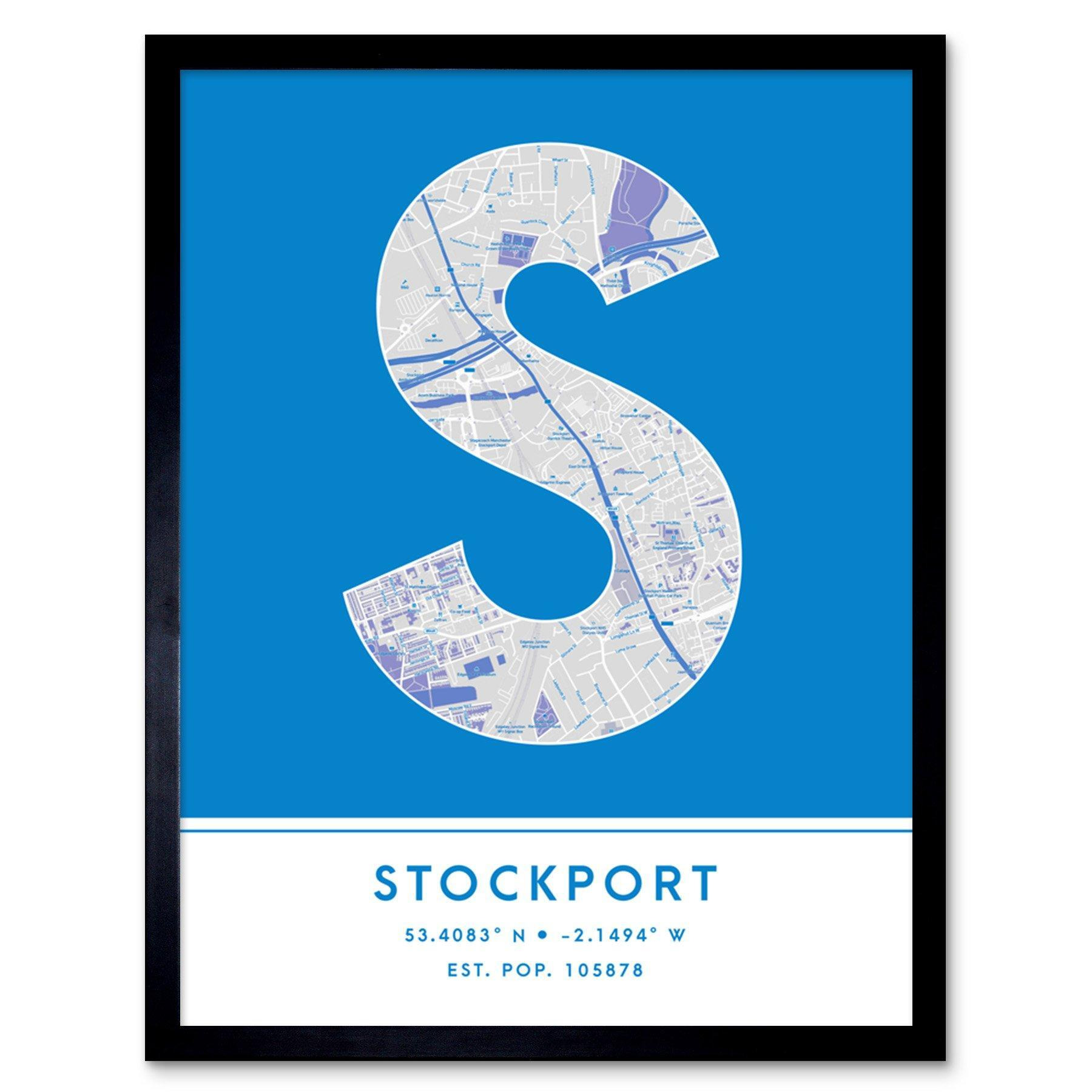 Wall Art Print Stockport England United Kingdom City Map Modern ...