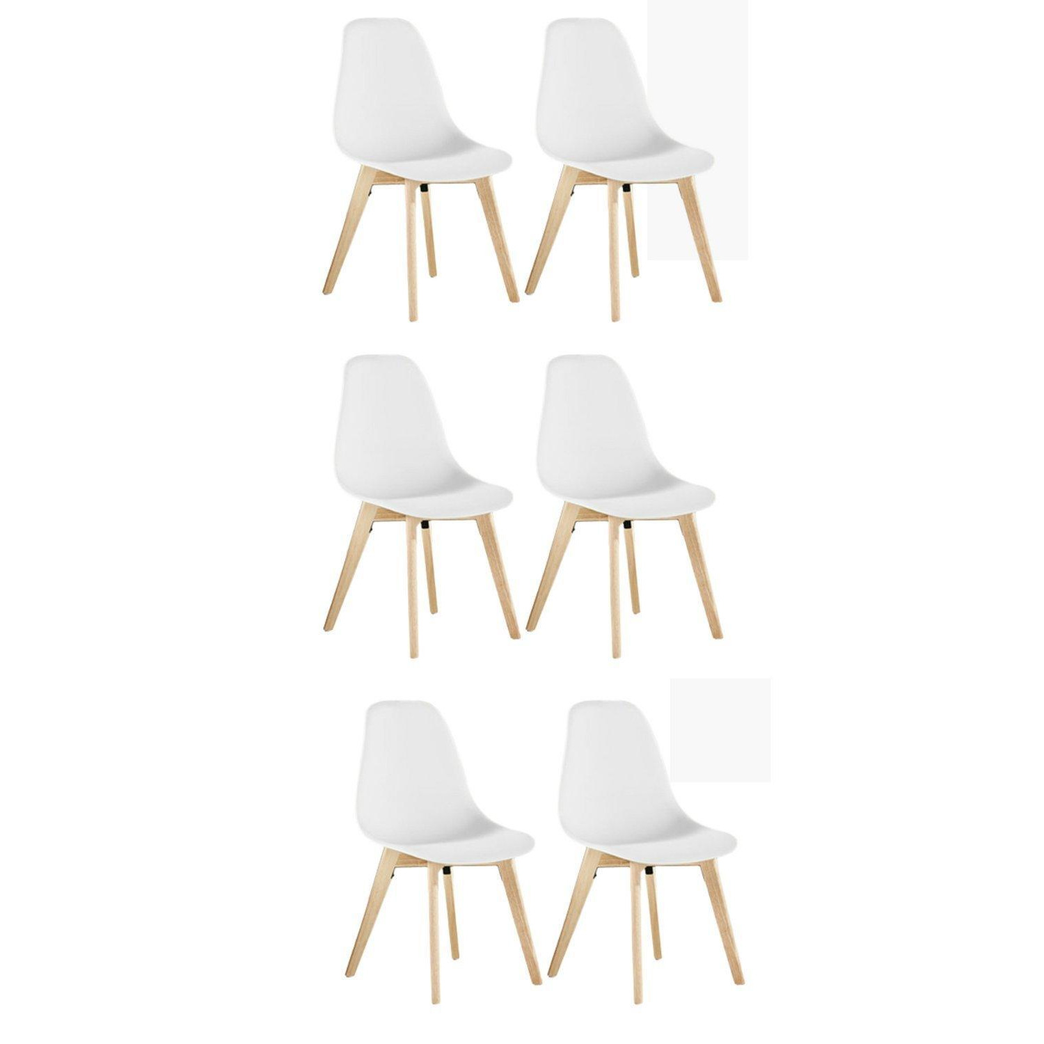 Set of 6 'Rico Modern Dining Chairs' Dining Room Plastic Chair by ...