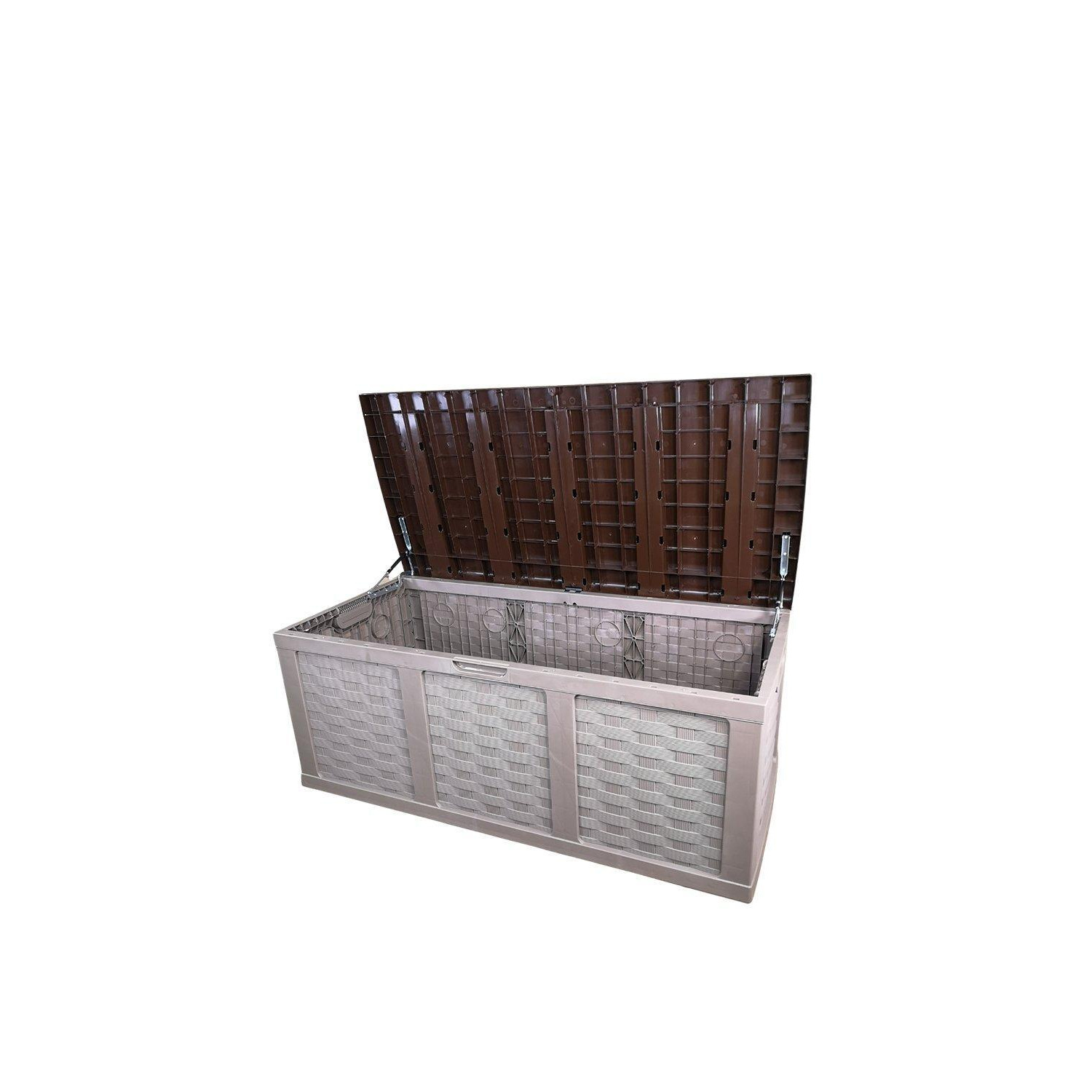 HUGE XXL 634 Litre Rattan Sit On Cushion Garden Storage Seat Decking ...