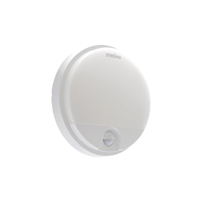 'Leah' White Opal Round Outdoor Bulkhead Wall Light 15W PIR Motion ...