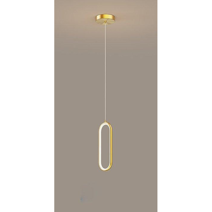 Modern Gold LED Pendant Lights Fixture Acrylic Oval Simple Pendant ...