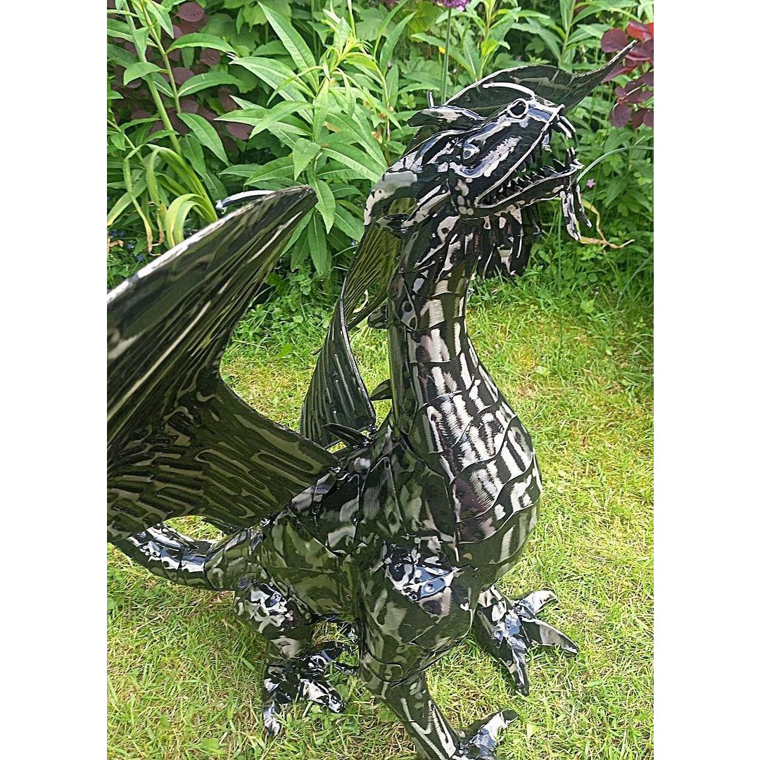Mystical Dragon Garden Ornament Sculpture in Platework Metal by ...