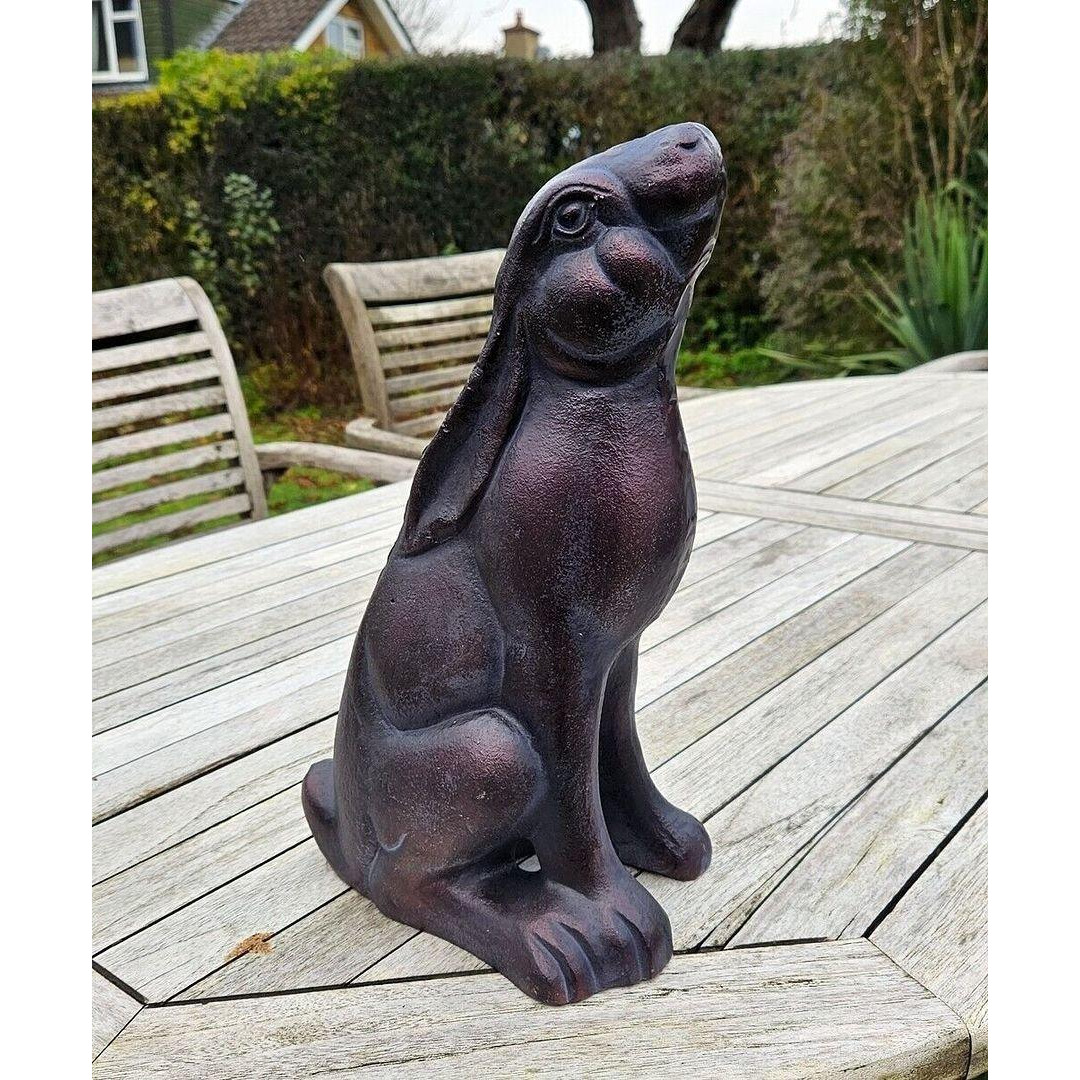 Stargazing Hare Garden Sculpture Cast Iron Ornament by Debenhams ...