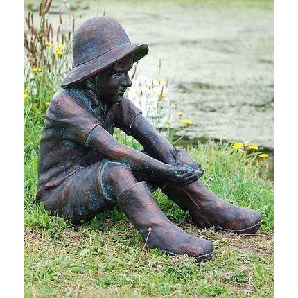 Boy in Wellies Garden Sculpture Holding a Frog by Debenhams | ufurnish.com