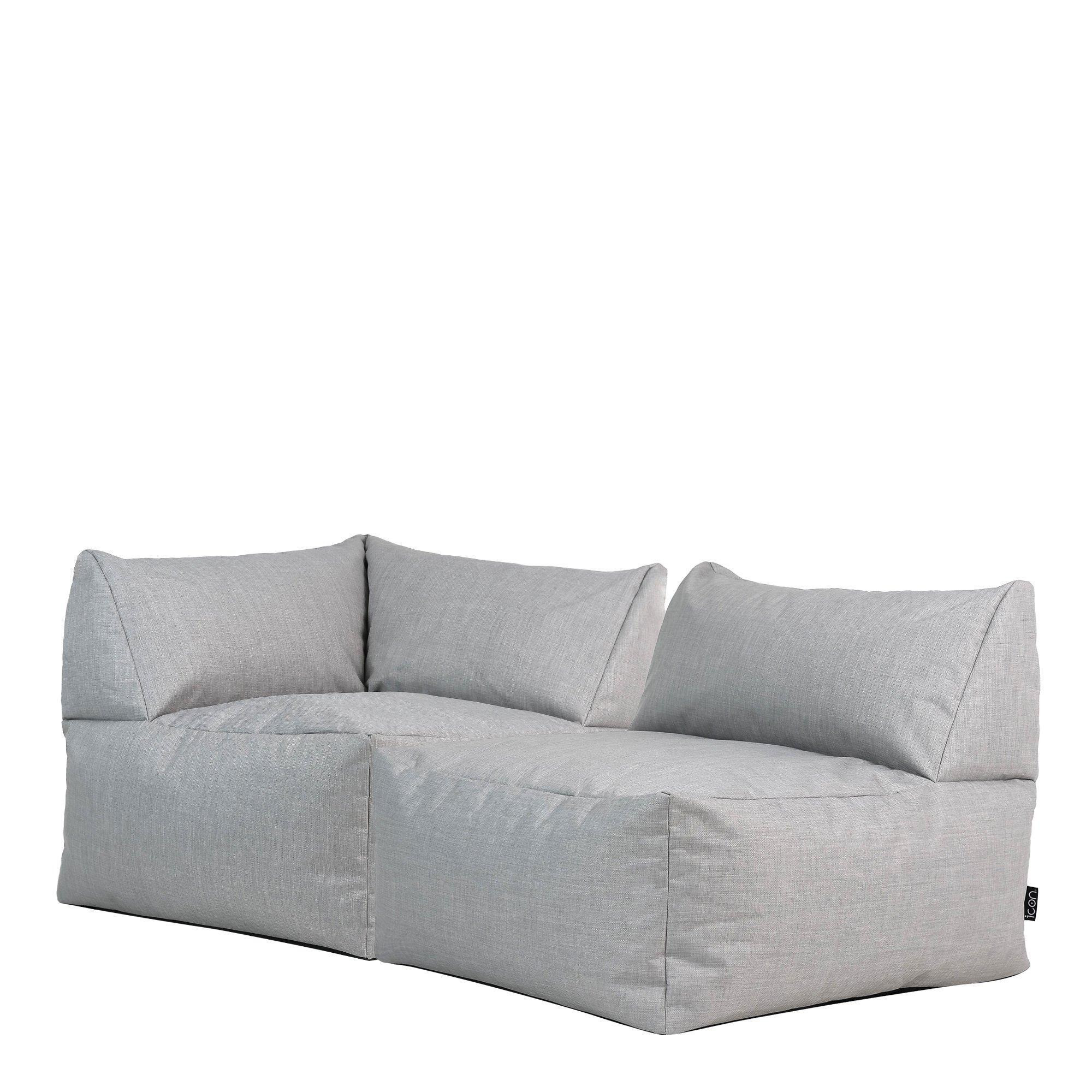 Tetra Indoor Outdoor Modular Bean Bag Grey Floor Corner Sofa - 2pc by ...