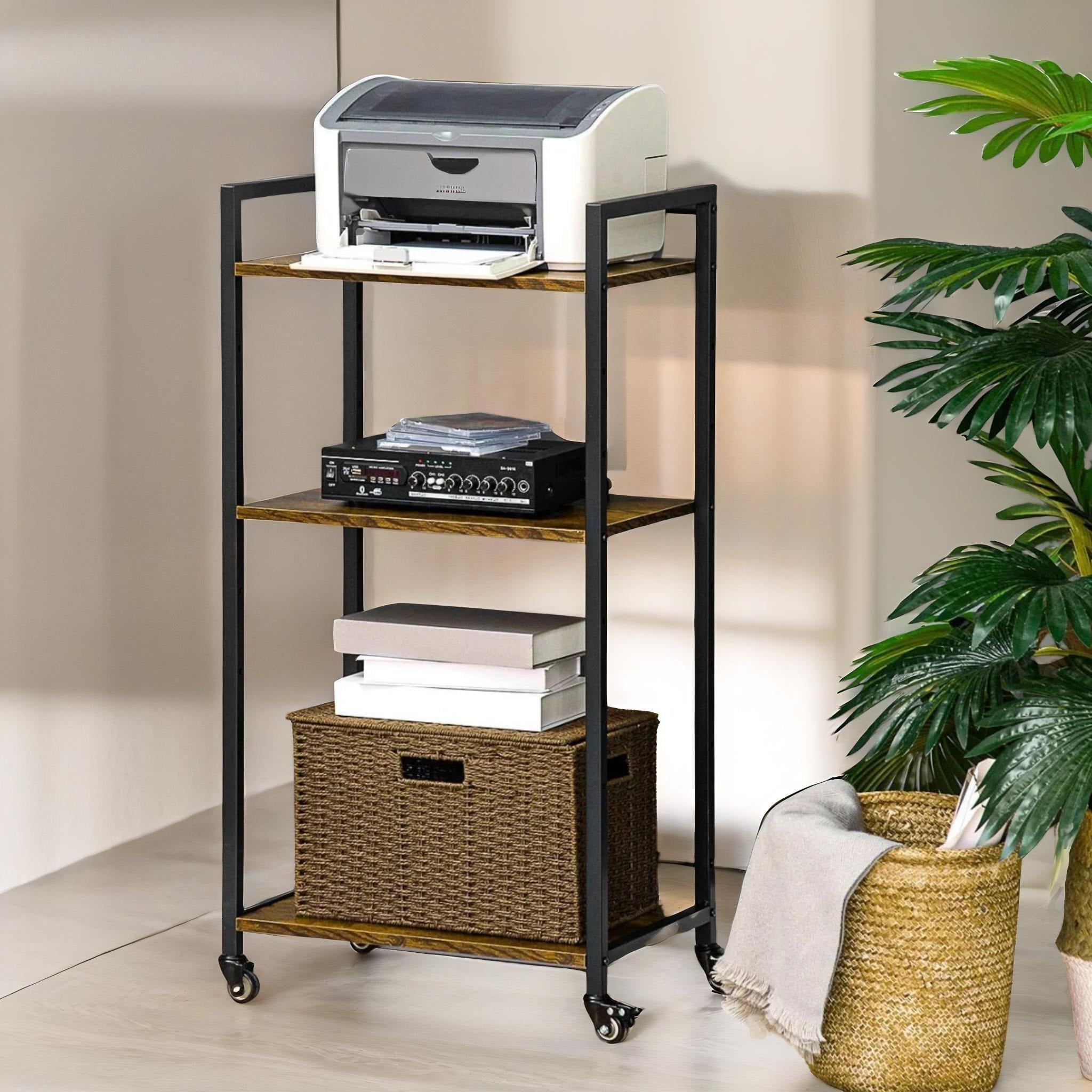 3 Tier Printer Trolley With Lockable Wheels & Adjustable Shelves by ...