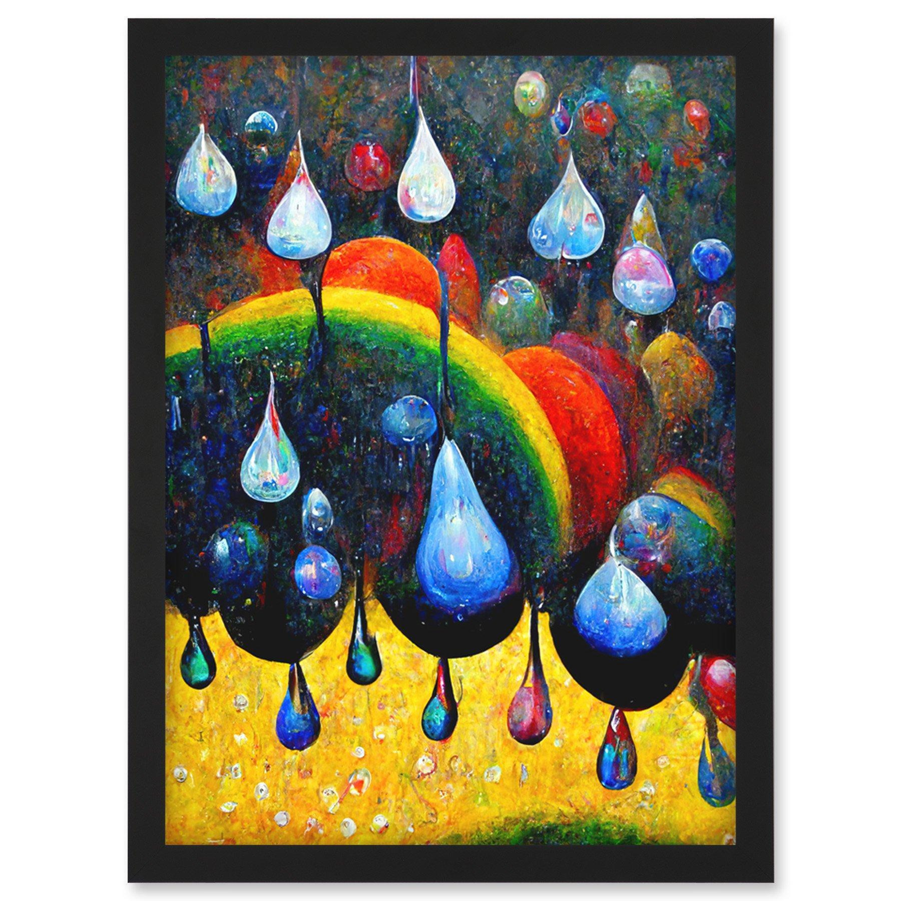 The Storm Of Rainbows Abstract Modern Oil Painting Artwork Framed Wall ...
