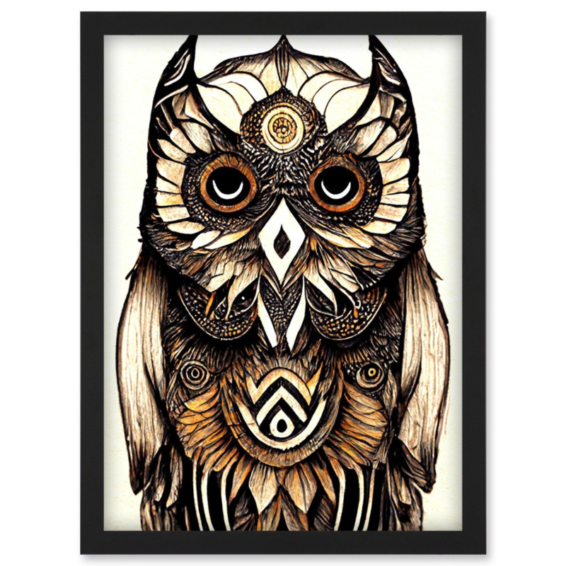 Tribal Pattern Owl Feather Patterns Spirit Animal Illustration ...