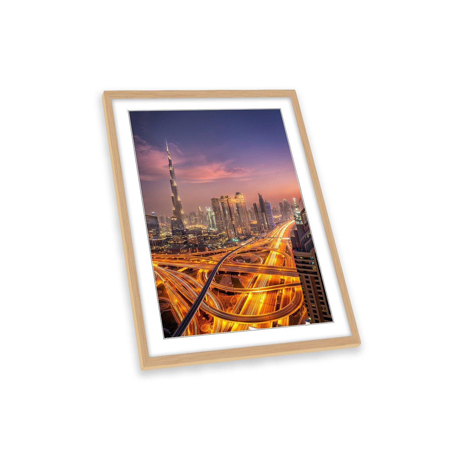 City of Giants Dubai Skyline Sunset City Framed Art Print Picture Wall ...