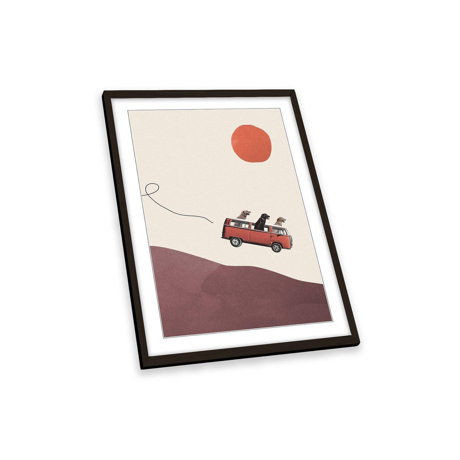 Adventure Gang Road Trip Dogs Modern Framed Art Print Picture Wall ...