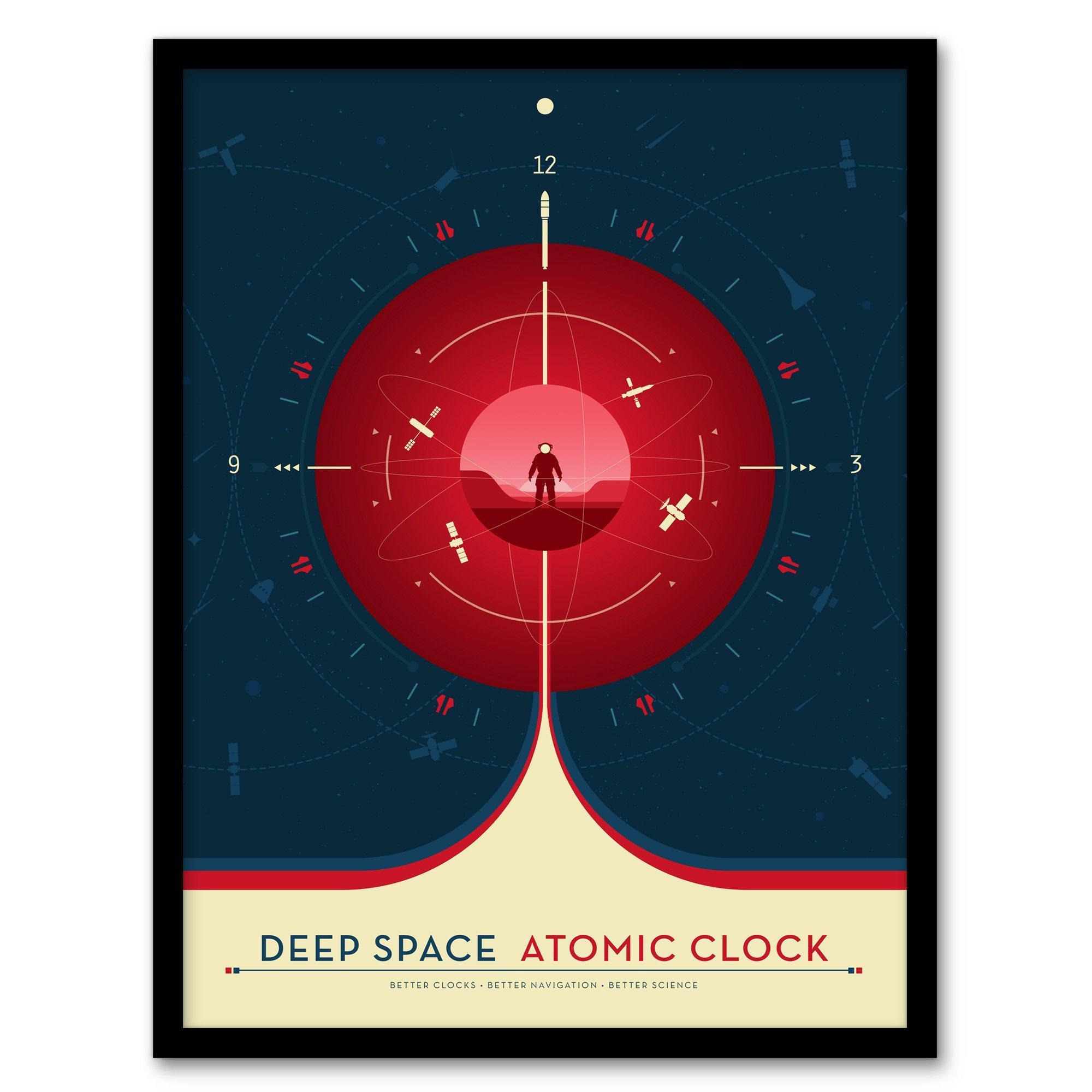 Wall Art Print Deep Space Atomic Clock Red Earth Orbit Spacecraft Radio ...