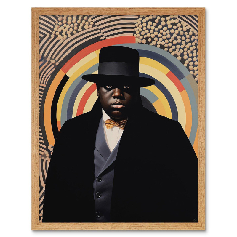 Wall Art Print Rapper Portrait in Vintage 1930s Gangster Style Oil ...