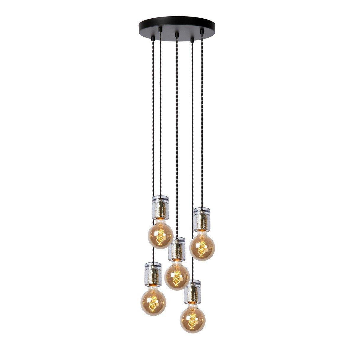 Lucide Gelka Modern Cluster Pendant Light 30cm 5xE27 Smoke Grey by ...