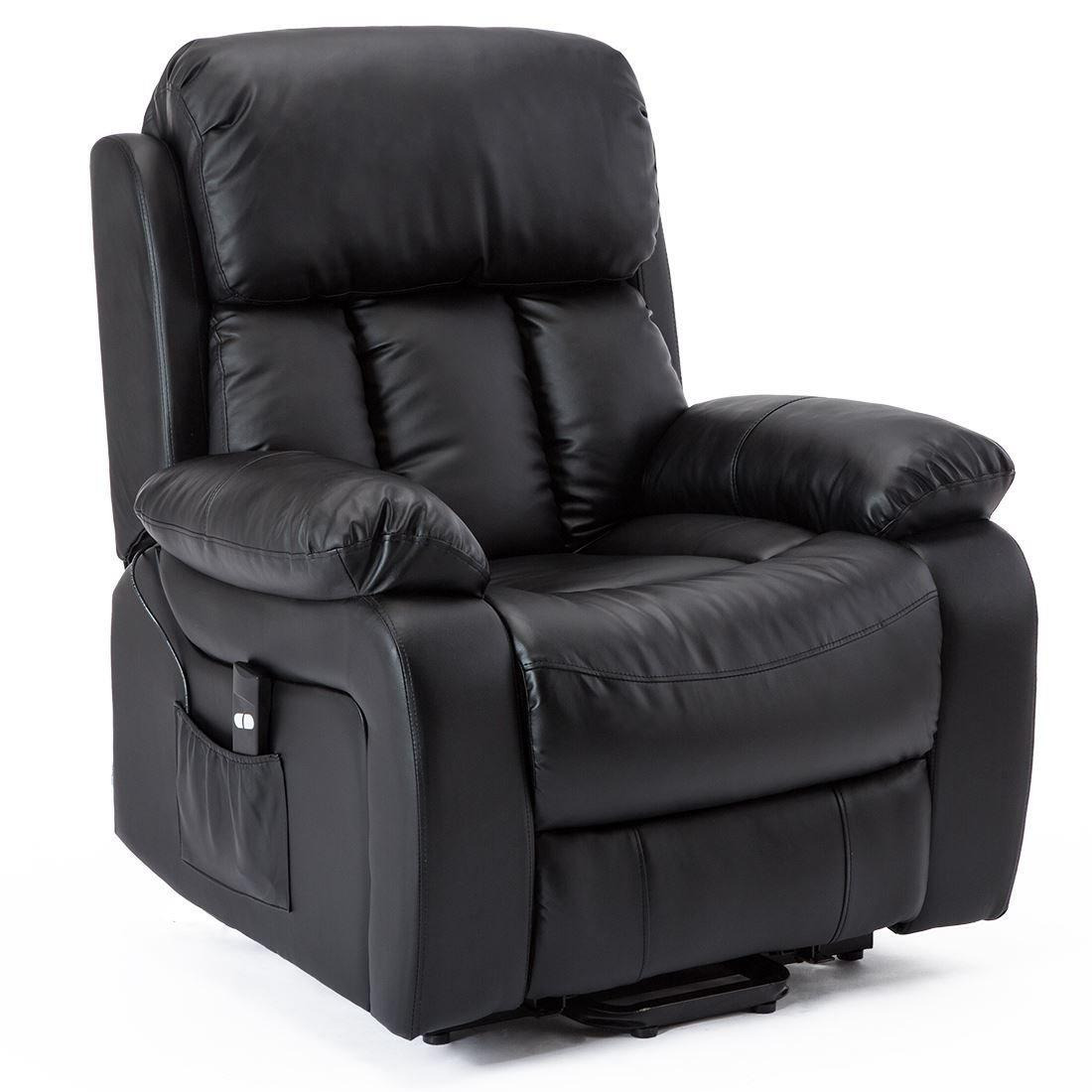 Chesterton Armchair Electric Massage and Heat Leather Recliner Chair by ...