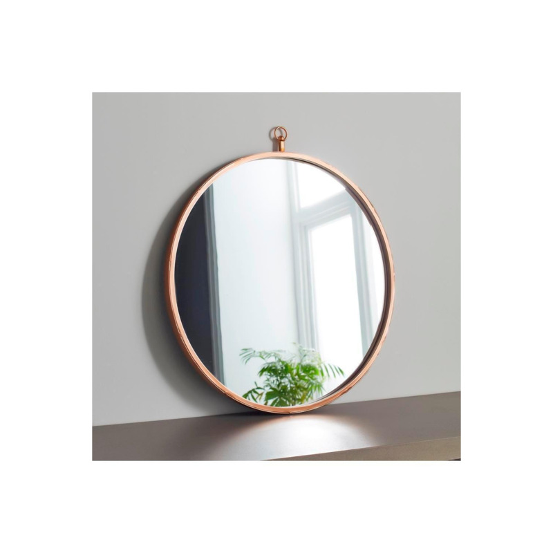 Pink Copper Round Mirror by Debenhams | ufurnish.com