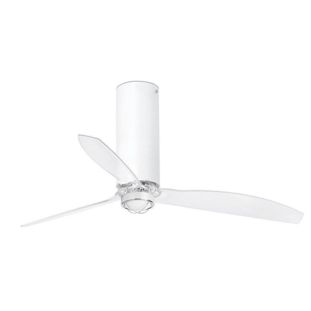 Tube Fan LED Shiny White Transparent Ceiling Fan with DC Motor 3000K by ...