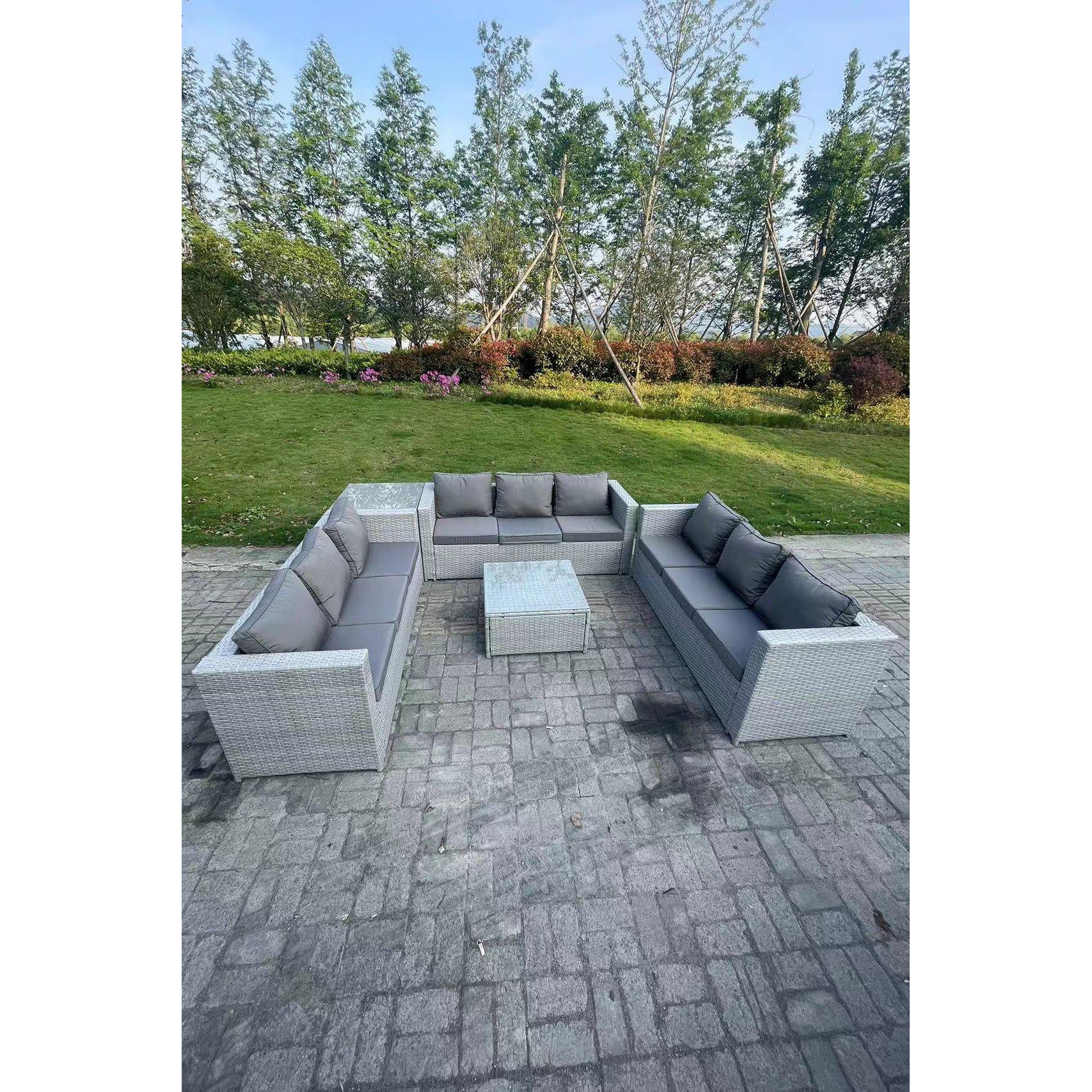 Light Grey Lounge Outdoor PE Rattan Garden Furniture Set PE Wicker Sofa ...