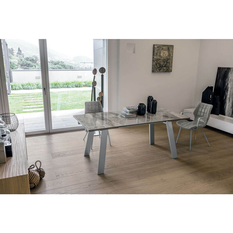 Giove Italian Extendable Dining Table With Silver Painted&hellip by ...