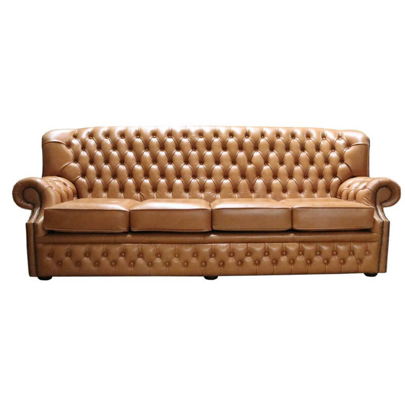 Monks Chesterfield 4 Seater Old English Saddle Leather Sofa Offer by ...