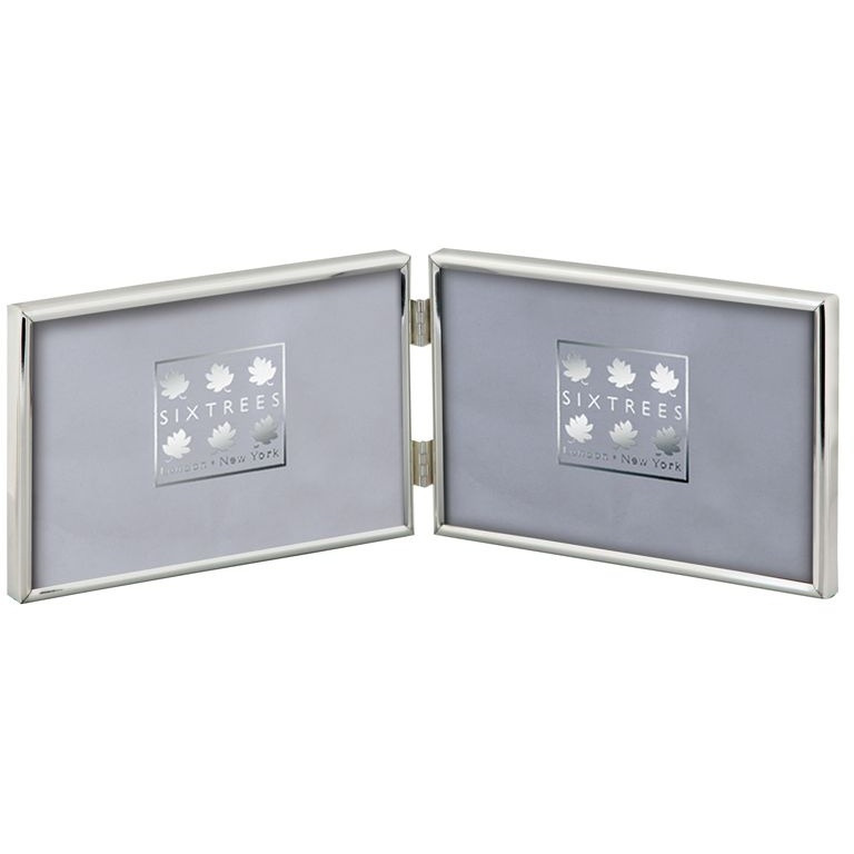 Sixtrees Cambridge Double Photo Frame - Silver Plated - 4x6 Portrait ...