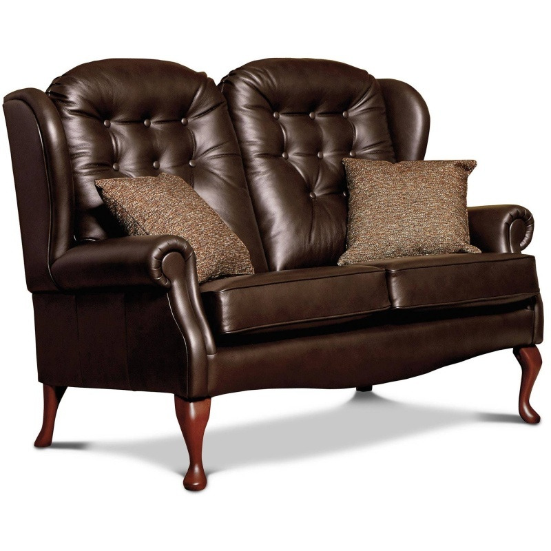 Sherborne Lynton Fireside Sofa - Leather Grade 2 - Dark Beech, 2 Seat ...