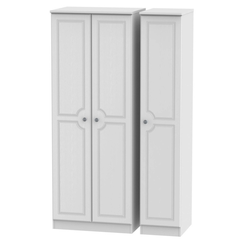 Downtown Nocton 197cm Tall 111cm Wide Triple Wardrobe - Non-Gloss, Wood ...