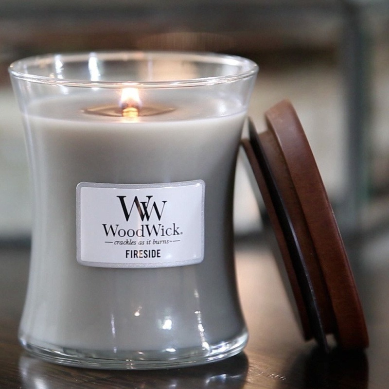 Woodwick Fireside Candle - Large, Wood by Downtown | ufurnish.com