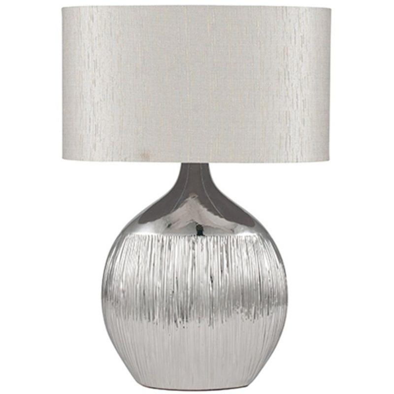 Pacific Lifestyle Silver Scratched Ceramic Table Lamp by Downtown ...