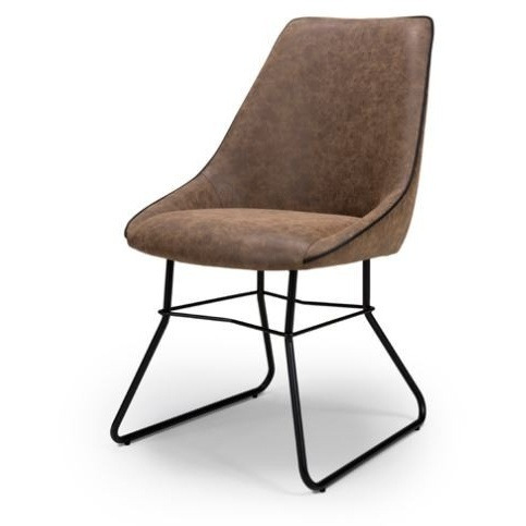 Downtown Chicago Dining Chair Tan, Faux Leather by Downtown | ufurnish.com