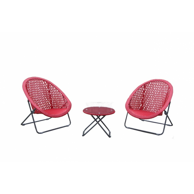 Tobs Garden Bistro Set - Chilli Red by Downtown | ufurnish.com
