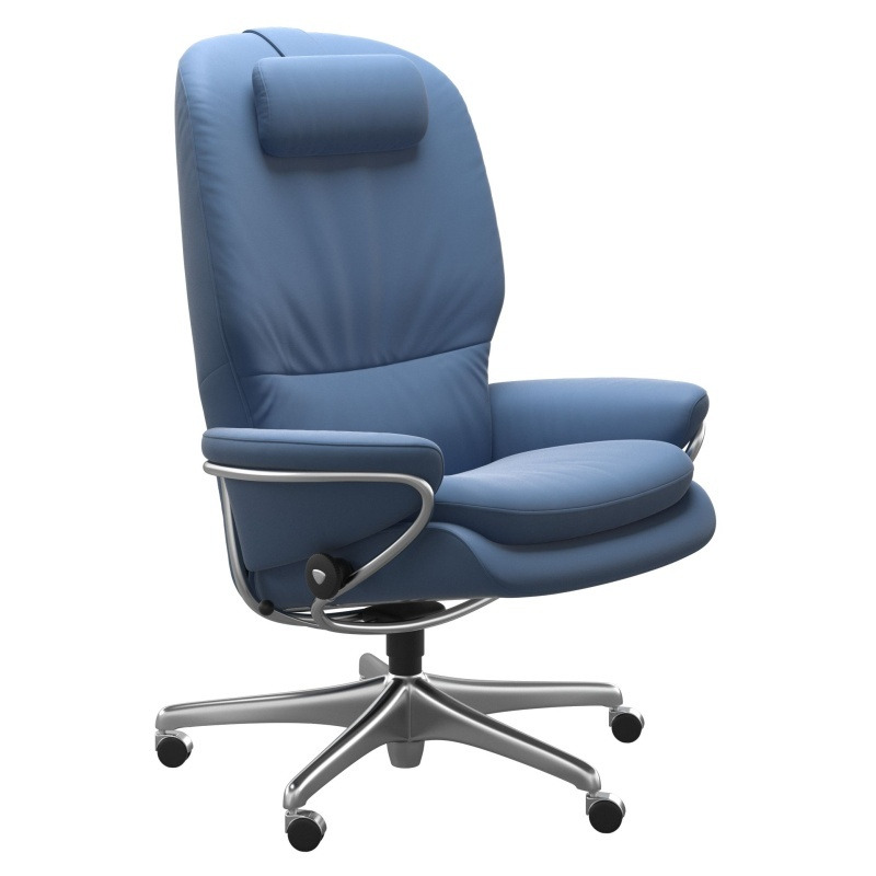 Stressless Rome High Back Office Chair Steel Base - Fabric by Downtown ...