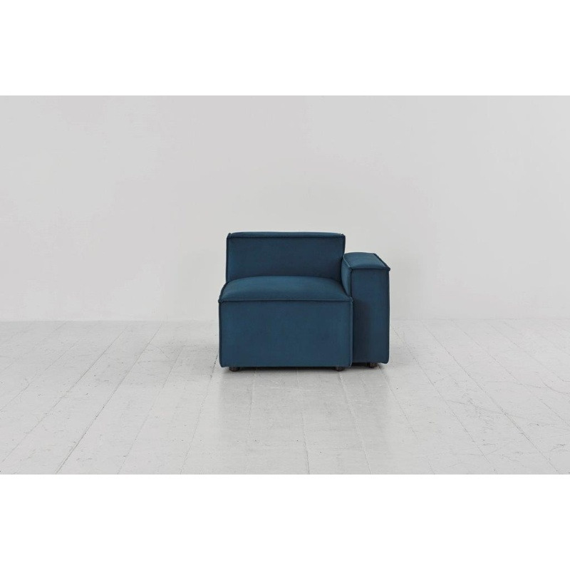 "Swyft Model 03 Arm Sofa Module - Velvet Teal - Left, Faux Leather ...