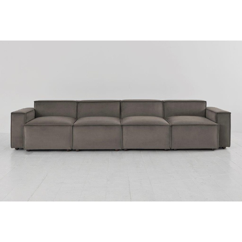 Swyft Model 03 Modular Sofa - Velvet Elephant - 2 Seater Configuration ...