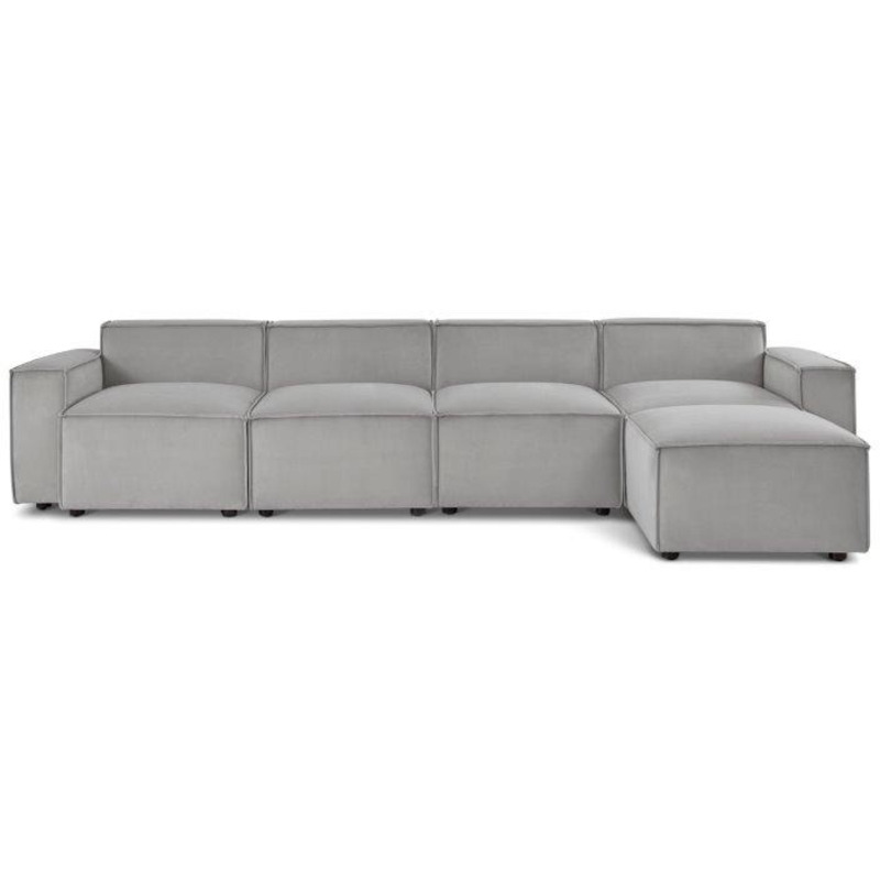 Swyft Model 03 Modular Chaise Sofa - Velvet Light Grey - 3 Seater ...