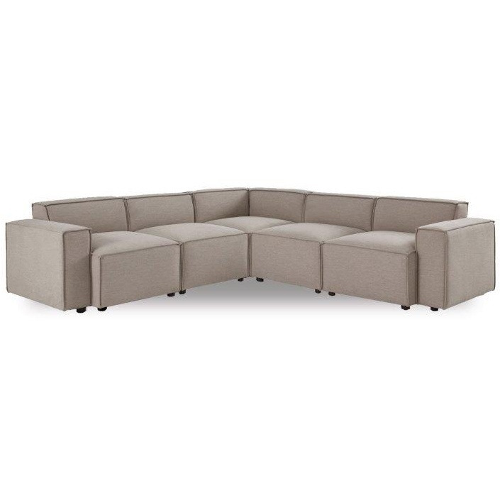 "Swyft Model 03 Modular Corner Sofa - Linen Pumice, Faux Leather, [""Corner Sofa""]" by Downtown ...