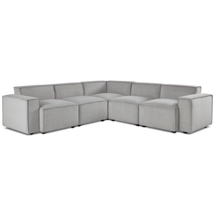"Swyft Model 03 Modular Corner Sofa - Velvet Light Grey, Faux Leather, [""Corner Sofa""]" by ...