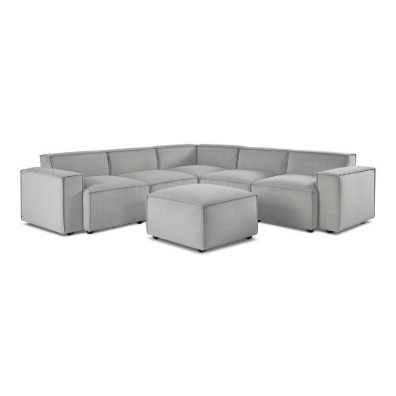 "Swyft Model 03 Modular Corner Sofa With Chaise - Velvet Light Grey ...
