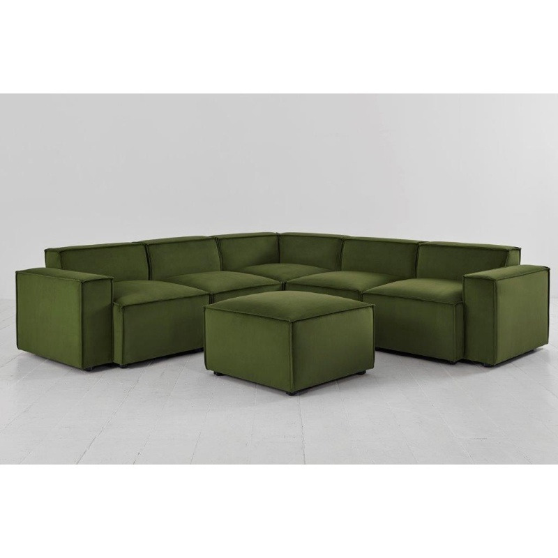 "Swyft Model 03 Modular Corner Sofa With Chaise - Velvet Vine, Faux Leather, [""Corner Sofa ...